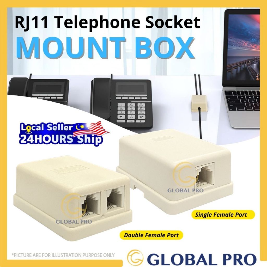 [1PC] RJ11 Single/Dual Port 6P4C Female Telephone Socket Wall Mounted ...