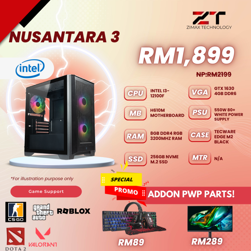 ZT CUSTOM DESKTOP BUILD (INTEL) | Shopee Malaysia