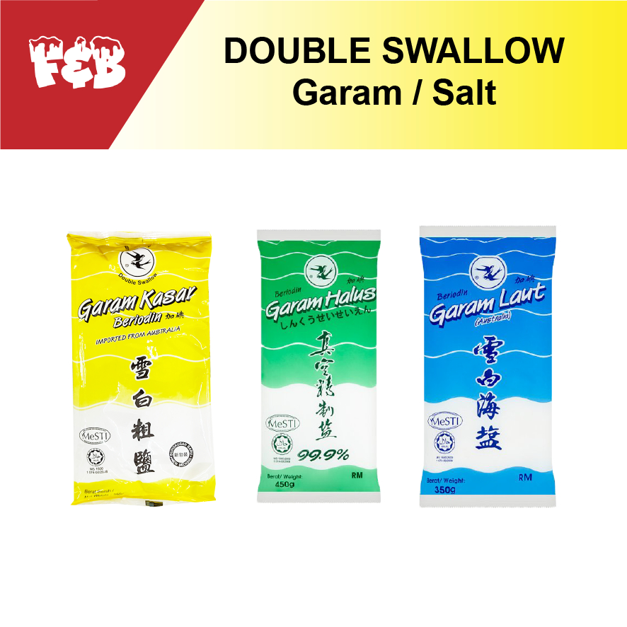 Double Swallow Garam Halus 450g/ Garam Laut Australia 350g / Garam ...