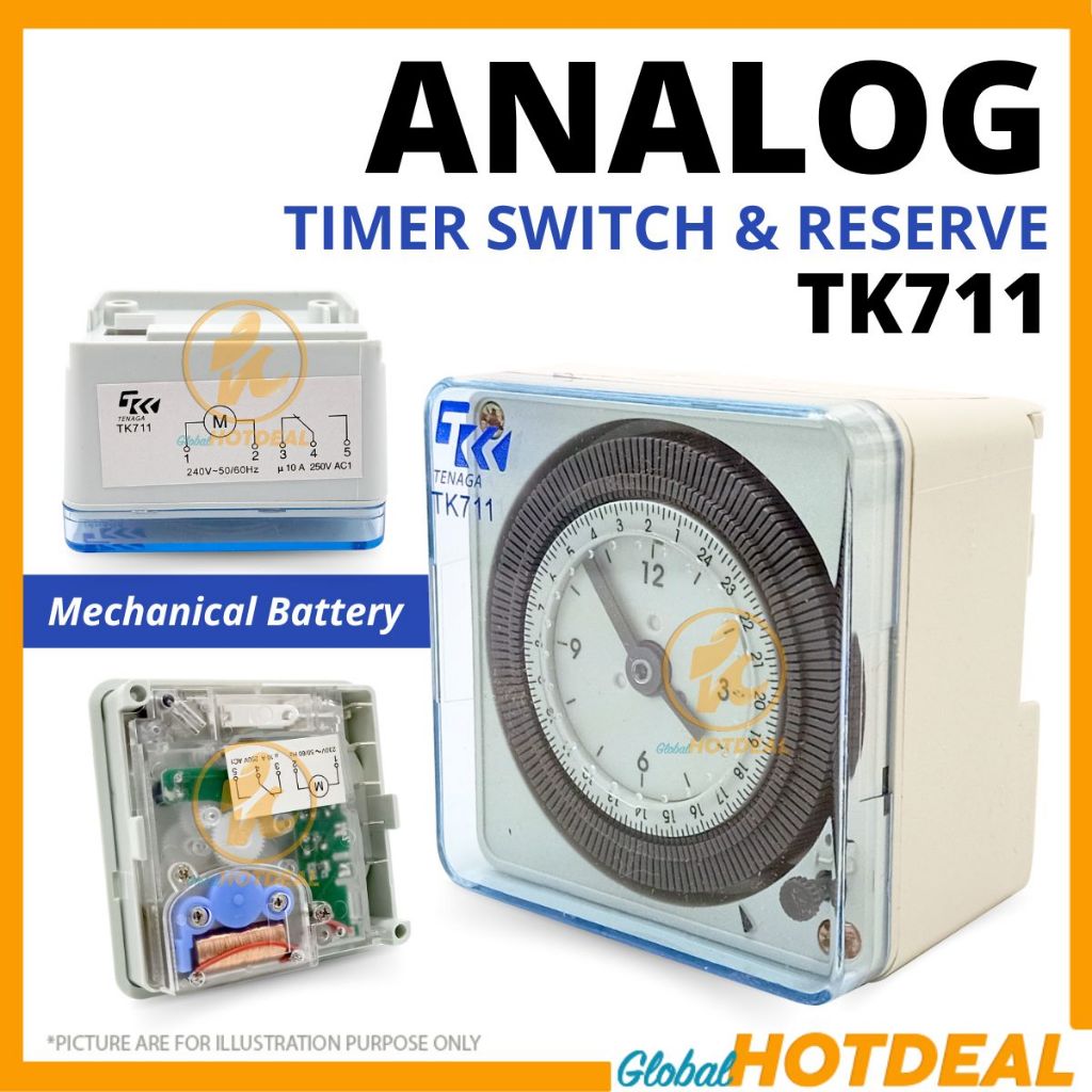24 HOURS TIME SWITCH + RESERVE Analog Timer with Power Reserve ...