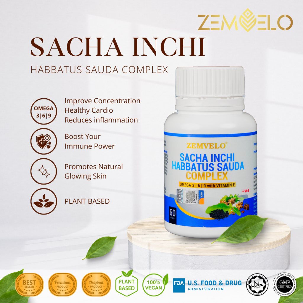 ZEMVELO Sacha Inchi Habbatus Sauda (60's/Bottle) | Shopee Malaysia