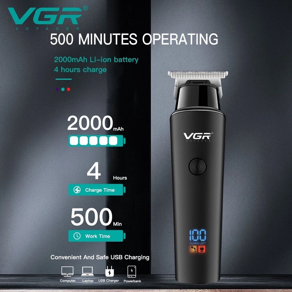Original VGR V-937 Adult Hair Clipper LCD Digital Display Hair Clipper Hair Salon Special AND ...