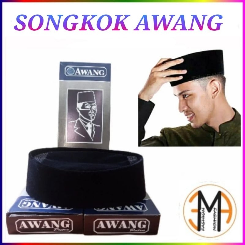 SONGKOK AWANG LIPAT AC BLACK CAP | Shopee Malaysia