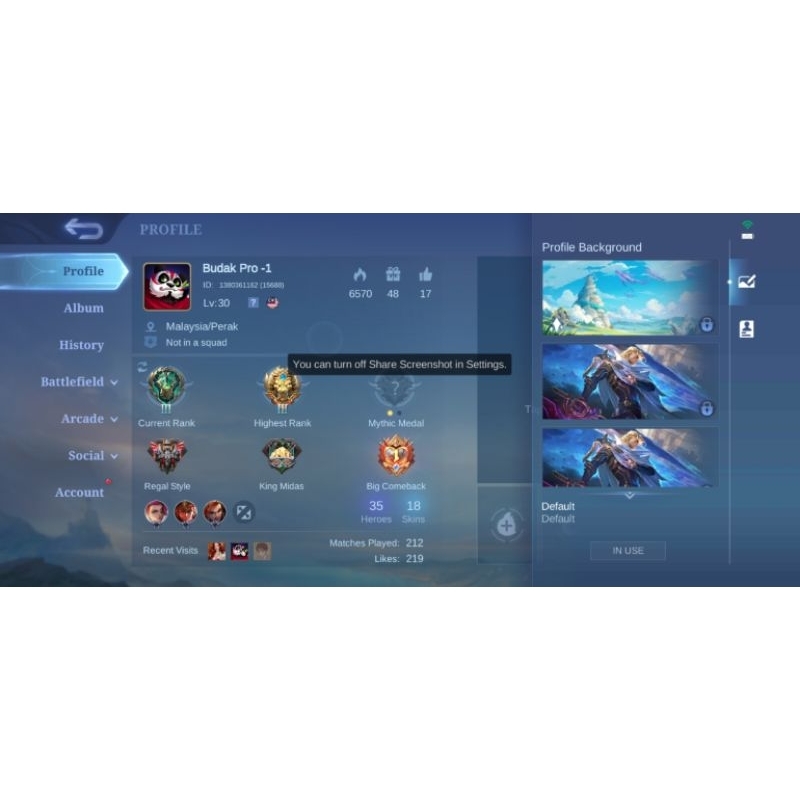 Account Mobile Legends Rank Mythic MLBB murah | Shopee Malaysia