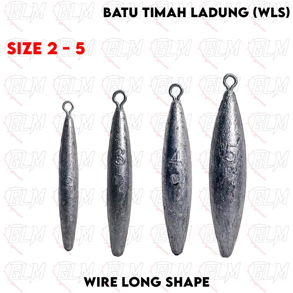 BATU TIMAH LADUNG ( WLS ) WIRE LONG SINKER SIZE 2-5 FOR FISHING ...