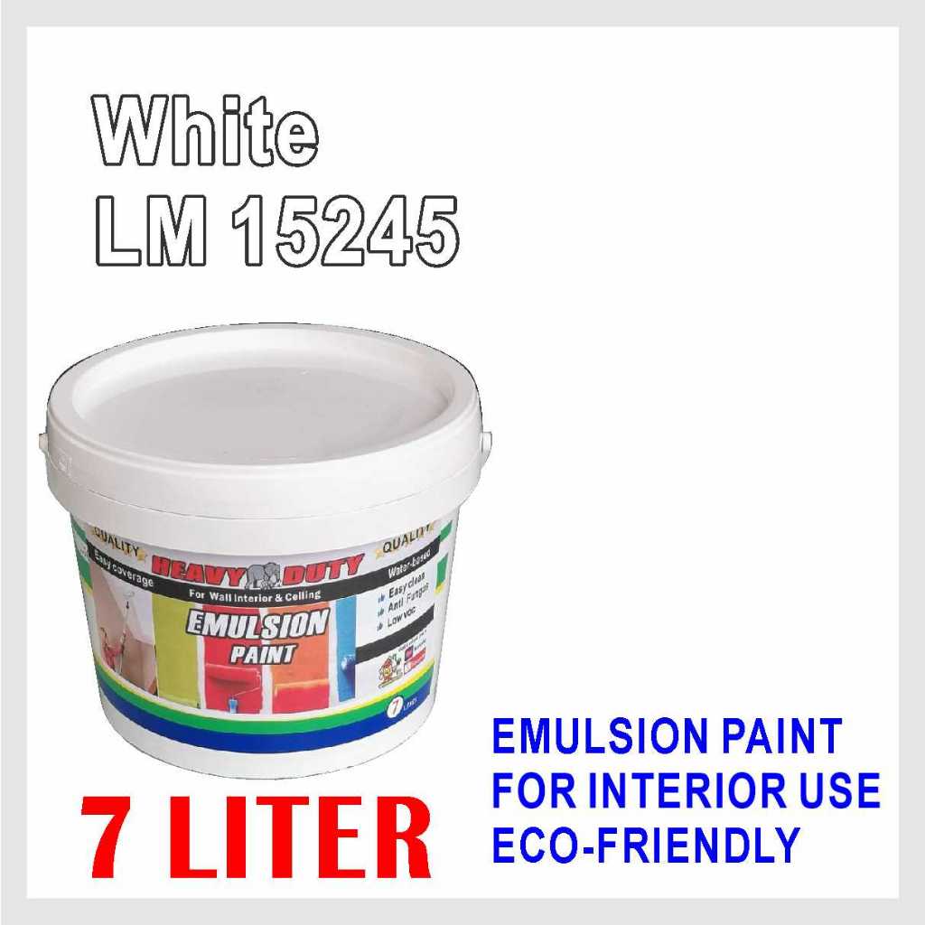 WHITE 1001 7L ( 7 LITER ) HD PAINT INTERIOR EMULSION PAINT MATT FINISH ...