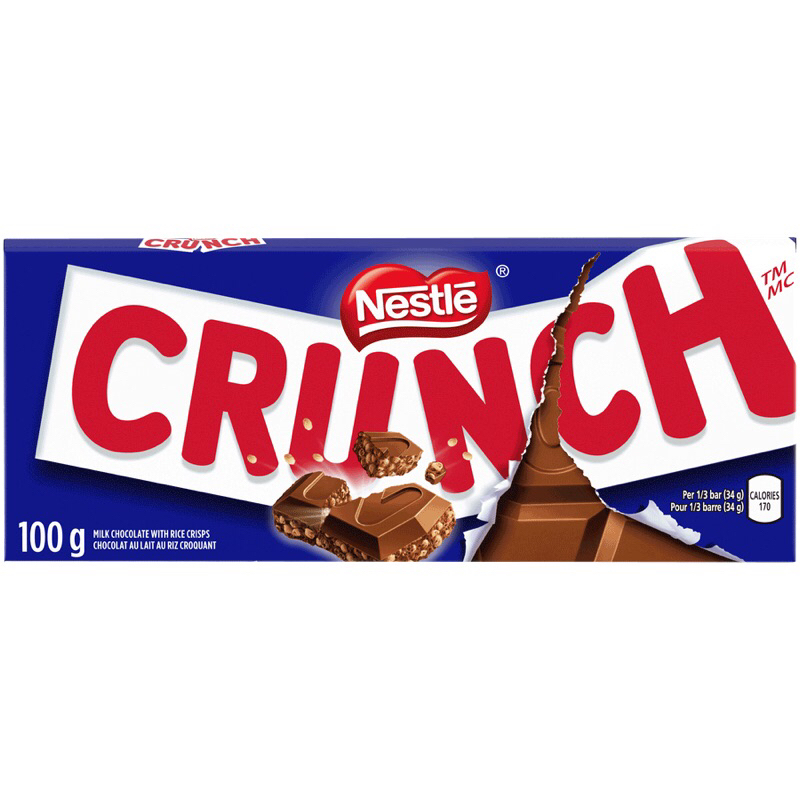 Nestle Crunch Milk Chocolate Block 100gram | Shopee Malaysia