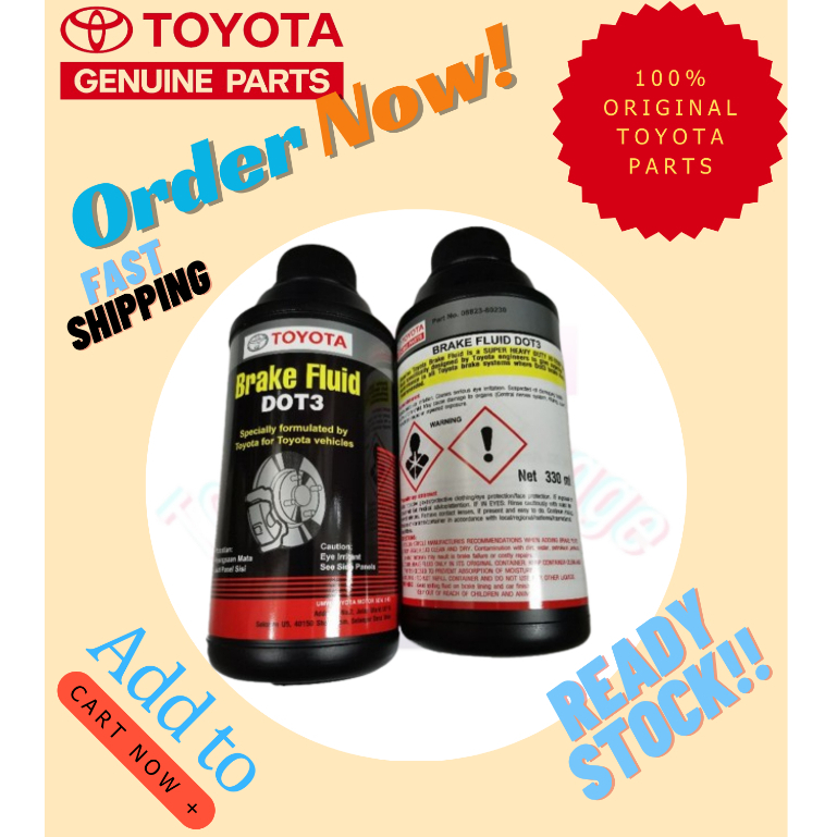 Toyota Original Dot 3 Brake Fluid 330ML Parts No: 08823-80230 | Shopee ...