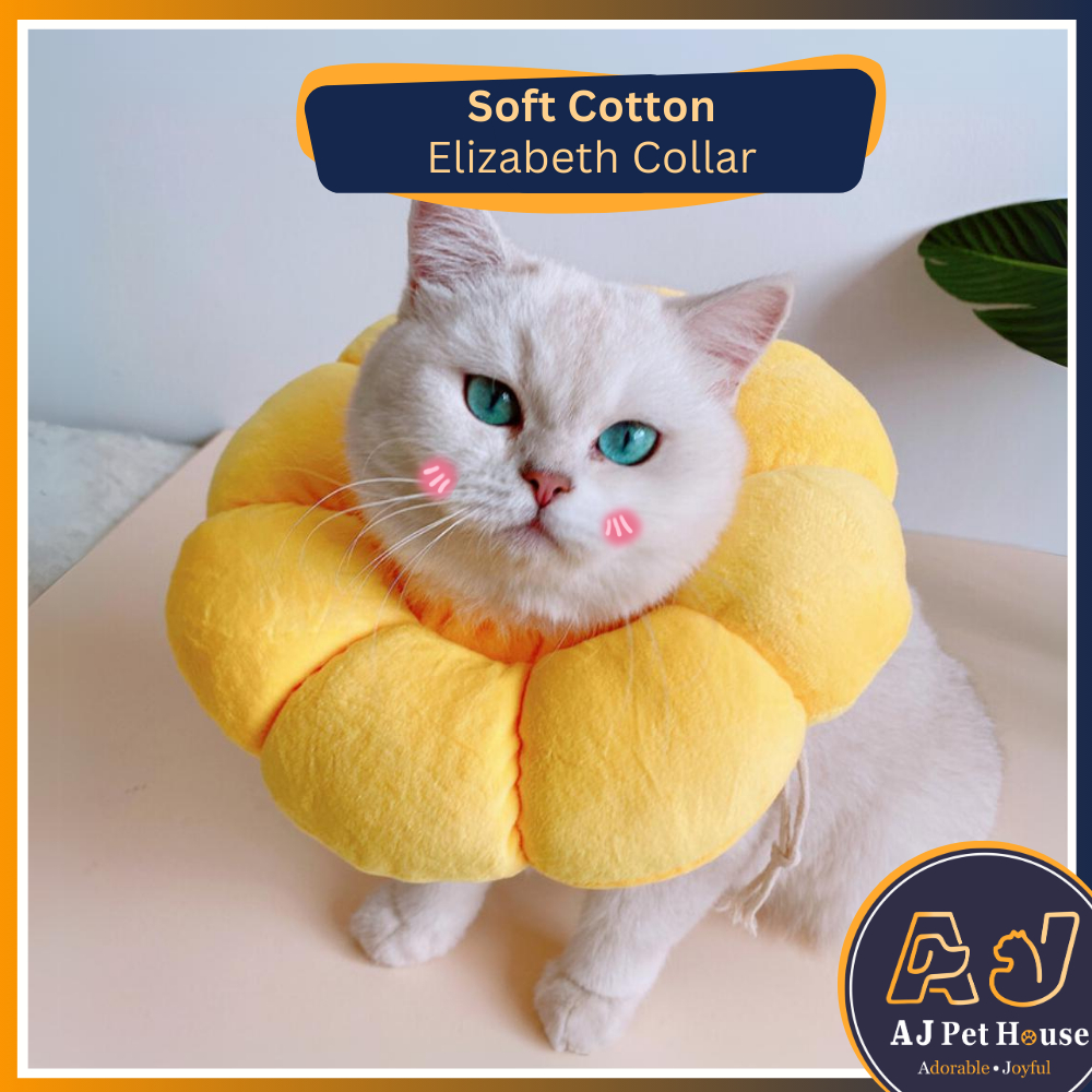 AJPET Soft Cotton Elizabeth Collar Anti-Licking Headgear Pet Sterile ...