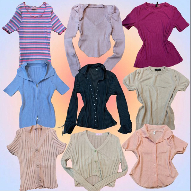 y2k basic casual longsleeve tops collared vintage tshirt | Shopee Malaysia
