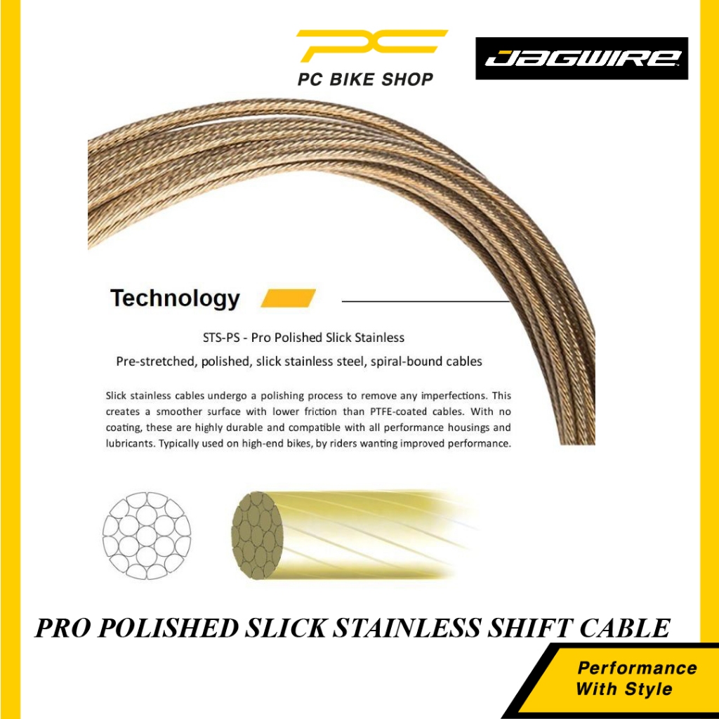 JAGWIRE Shift cable SLICK PRO POLISHED 1.1x2300mm SRAM/Shimano Wire ...