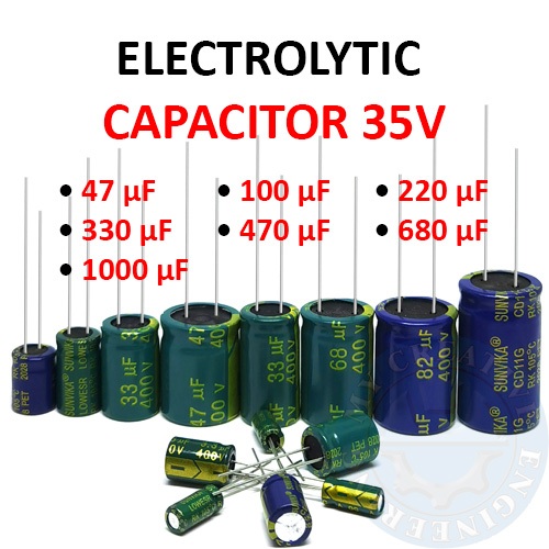 35V 47uF ~ 1000uF Aluminum Lead Electrolytic Capacitor High Frequency ...