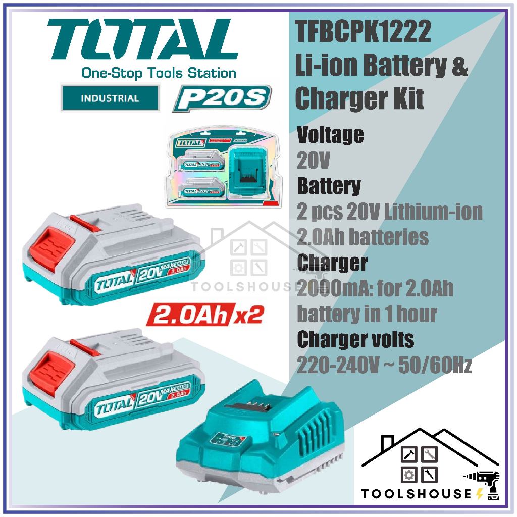 Total TFBCPK1222 Li-ion Battery & Charger Kit | Shopee Malaysia