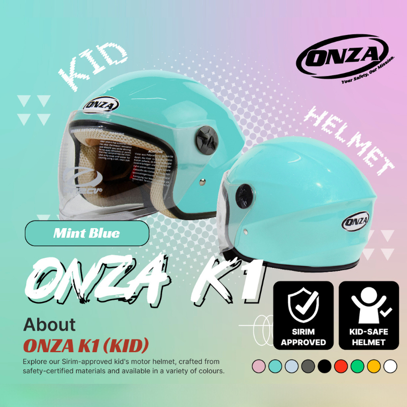 (SIRIM APPROVED) Onza Kids Helmet Budak Helmet Lightweight, Safe and ...