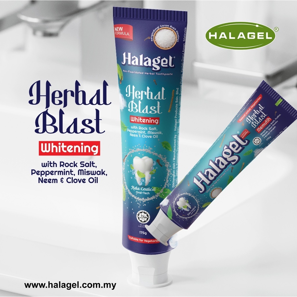 HALAGEL Toothpaste Non Fluoride Ubat Gigi Tanpa Florida 牙膏 Miswak ...