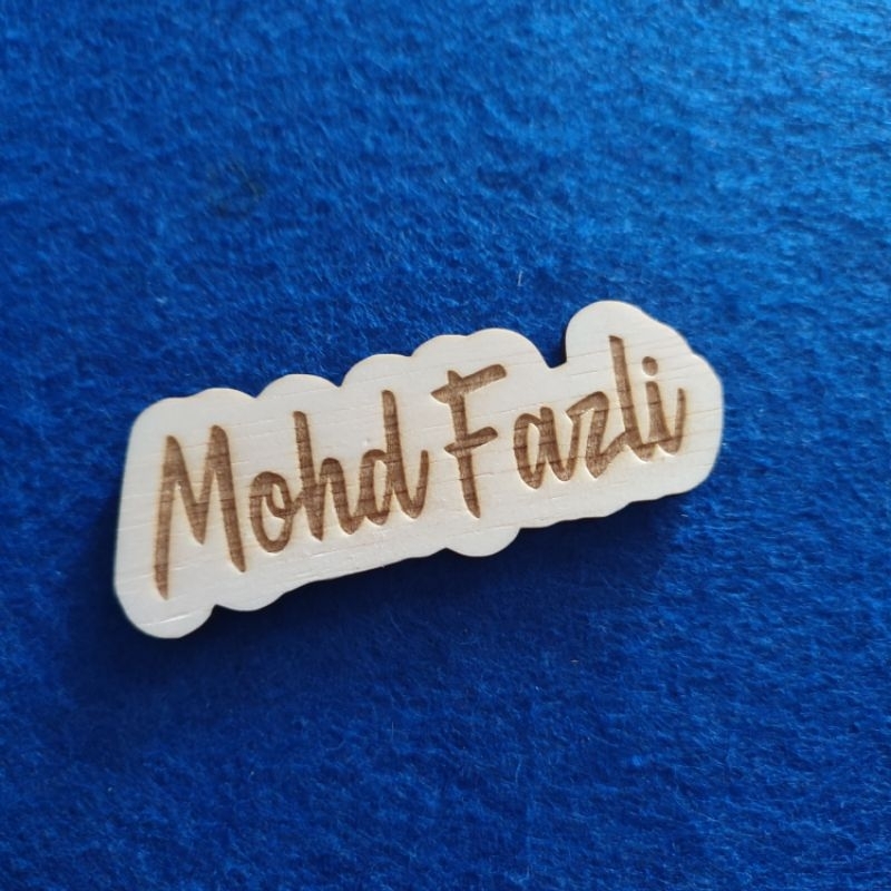 Mini Plat Tag Tanda Nama Ukir Kayu Custom Nama Tampal Nama | Shopee ...