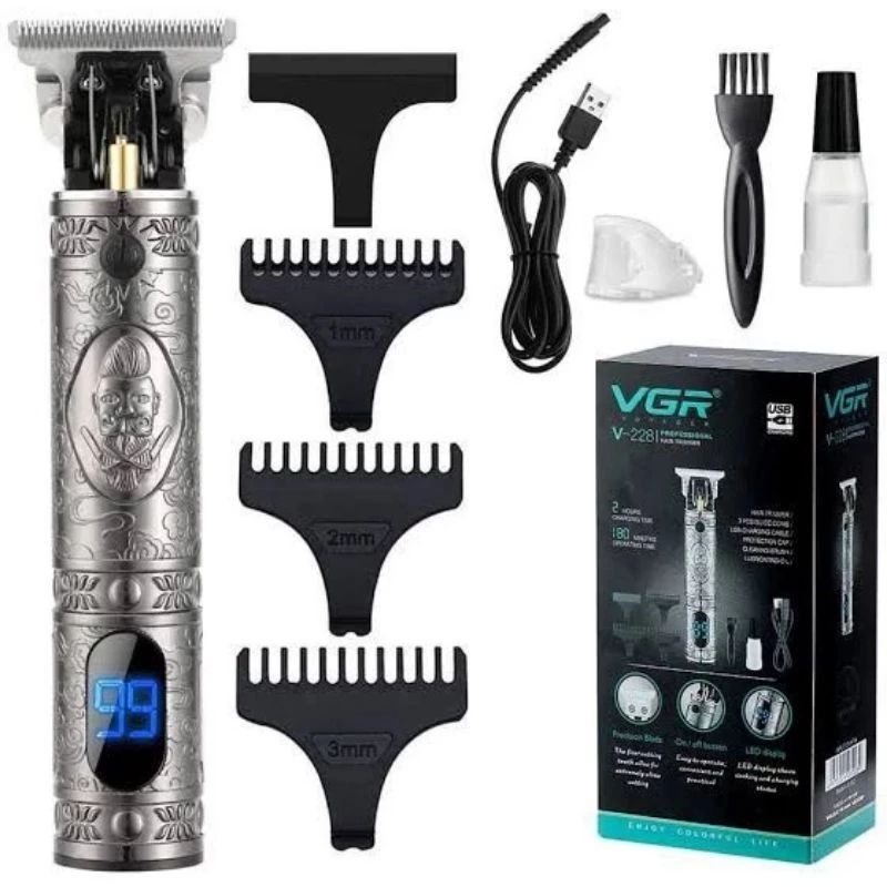 ORIGINAL VGR V-228 STEEL CORDLESS CLIPPER PROFESSOR HAIR TRIMMER | Shopee Malaysia
