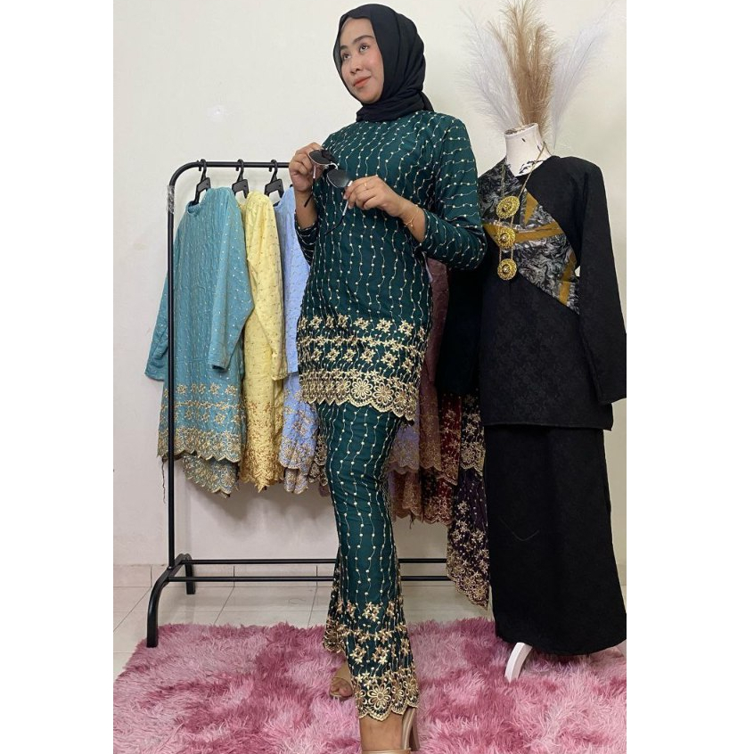Kurung Moden Sulam Penuh Premium SB Line ( Gold Line ) | Shopee Malaysia
