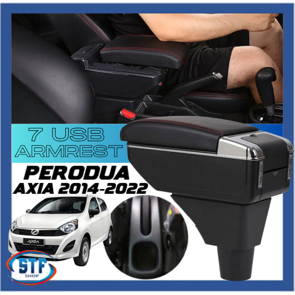 Perodua Axia ( 2014-2022 )USB ARMREST ADJUSTABLE 7 CHARGING PORT WITH ...