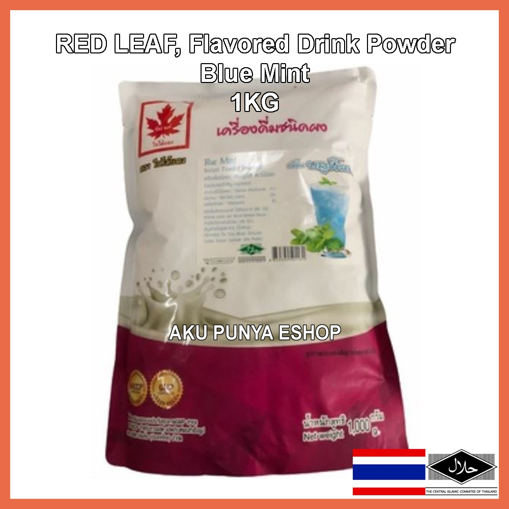 (BLUE MINT) RED LEAF, FLAVORED DRINK POWDER, SERBUK PERASA MINUMAN, 1KG ...