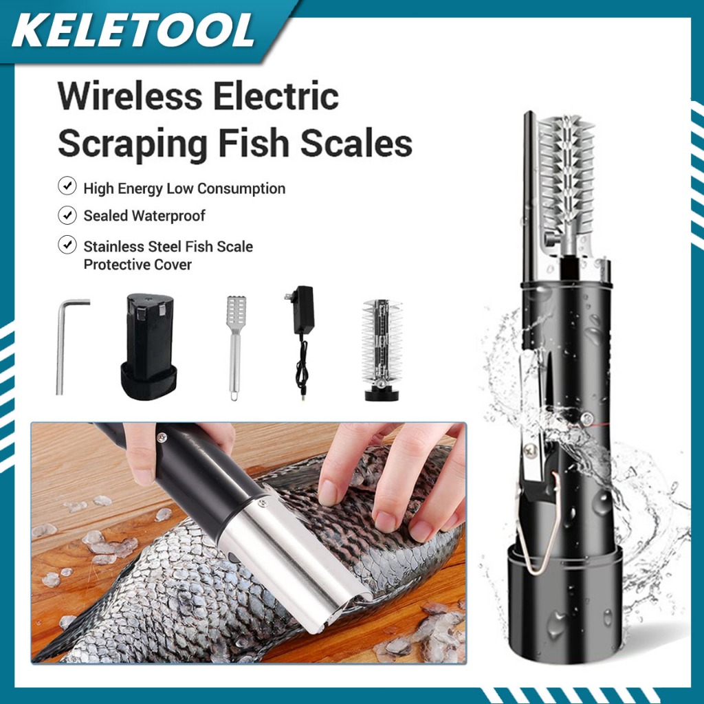 Cordless fish scale scrapper Rechargeable Waterproof fish scale remover ...