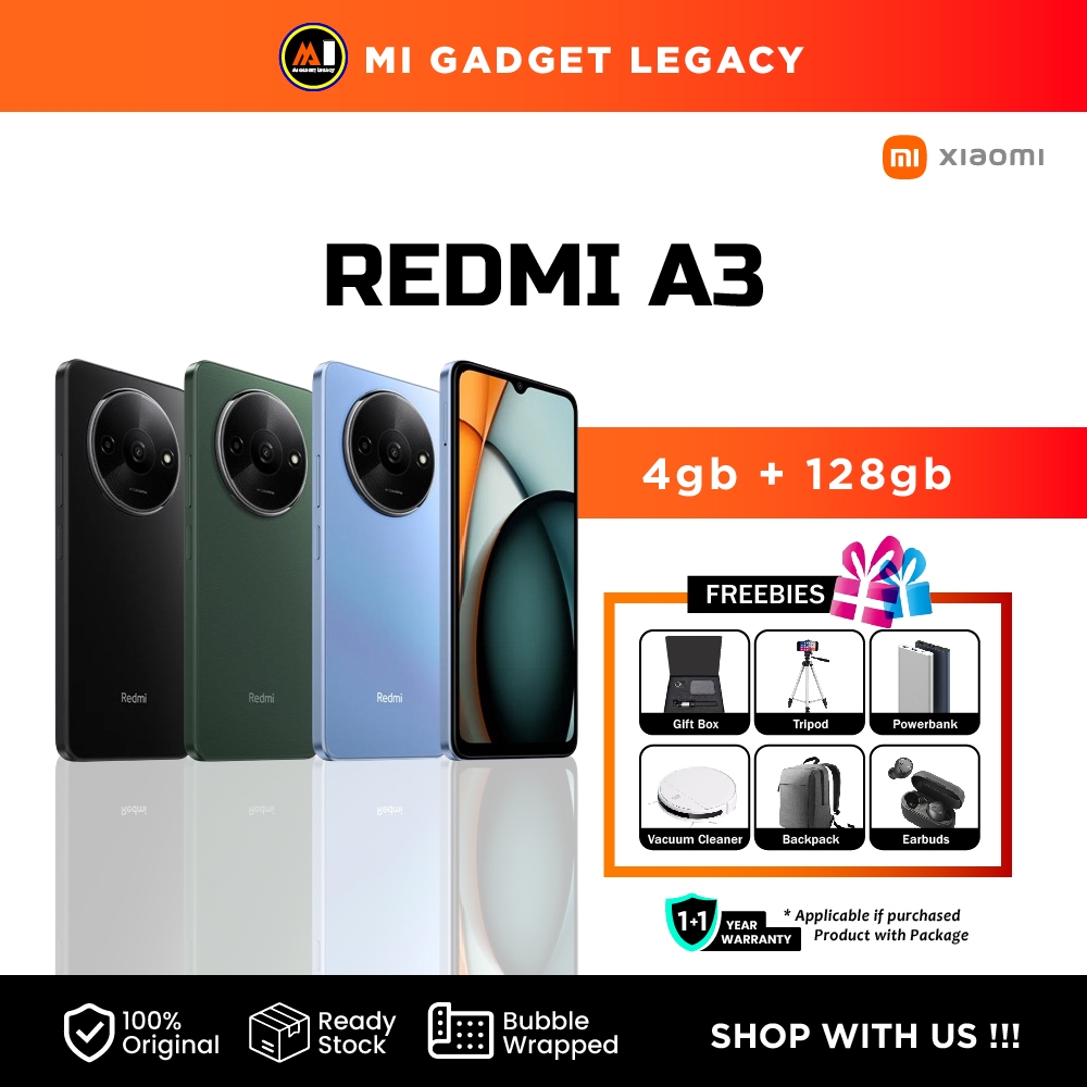 REDMI A3 [3GB RAM 64GB ROM] [8(4+4)GB RAM 128GB ROM] - Original XIAOMI ...