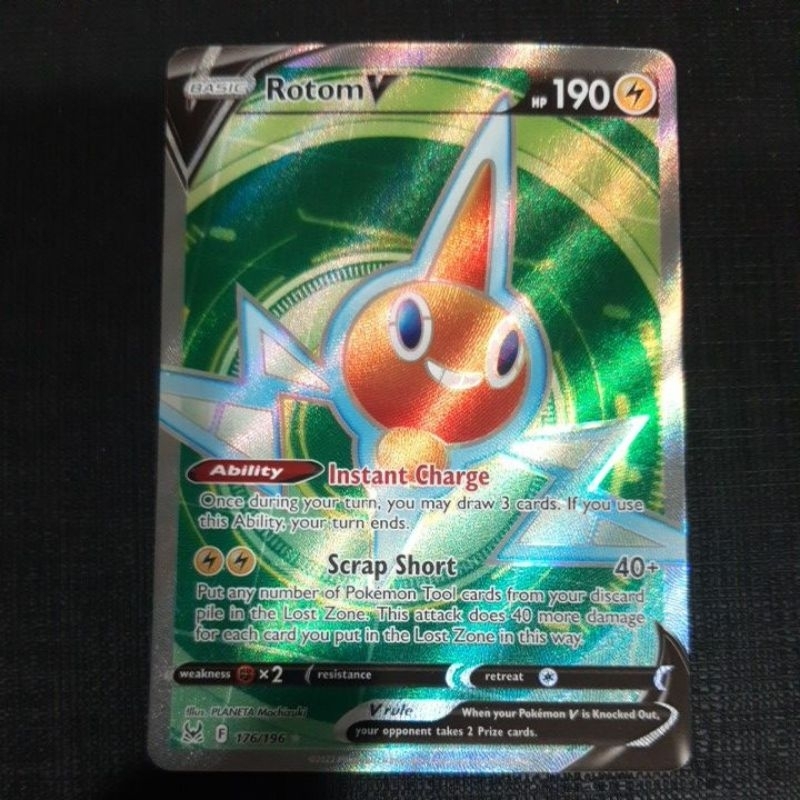 Pokemon Card TCG : Lost Origin : Rotom V 176/196 Full Art 100% Original Pokemon Card | Shopee ...