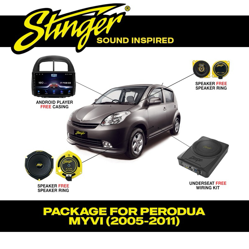 Myvi 1st Gen Stinger Full Set Speaker & Android Player | Shopee Malaysia