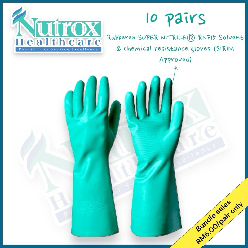 SUPER NITRILE® RNF15 Solvent & Chemical resistance gloves 10 pairs ...