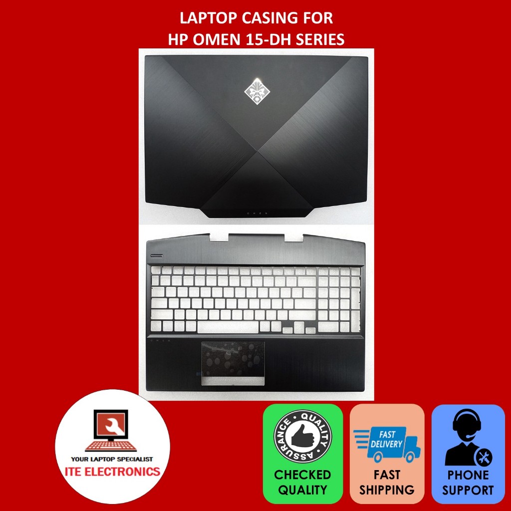 ORIGINAL HP OMEN 15-DH SERIES BACK LCD FRONT COVER A CASE / PAMLREST C ...