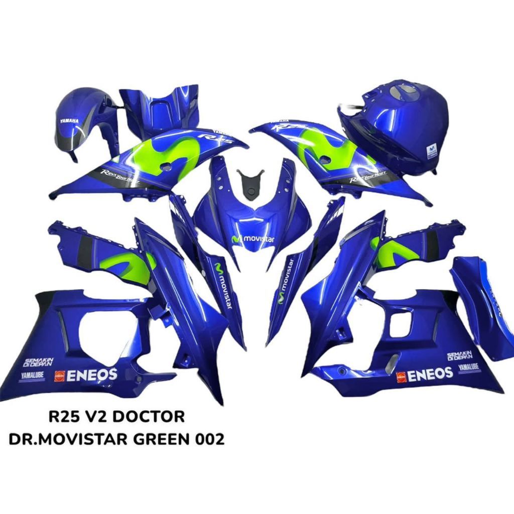 Original Doctor Yamaha R25 V1 V2 Body Cover Set Coverset Full Set Siap ...