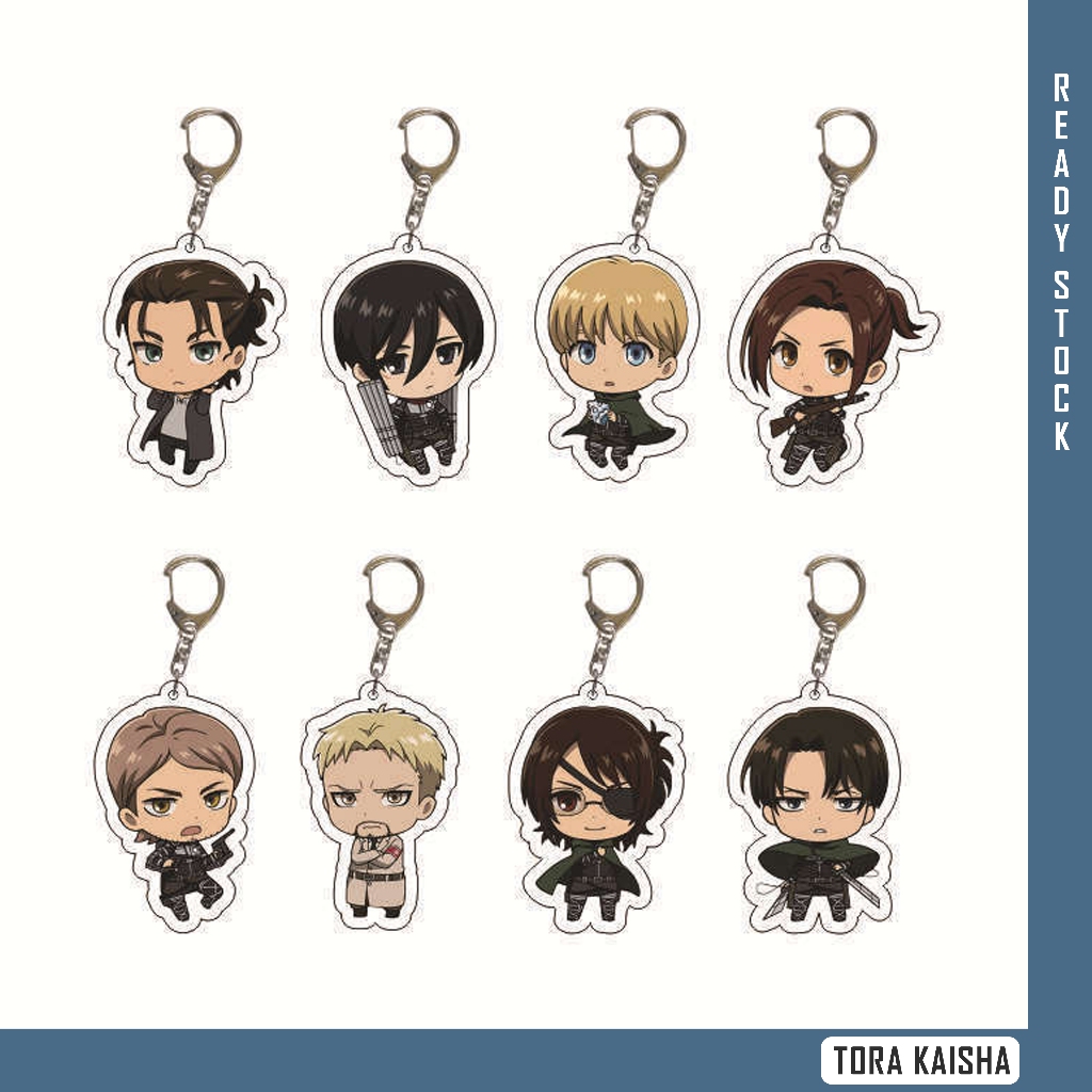 [TORA KAISHA] Ready Stock Attack on Titan Keychain Acrylic Double Layer ...