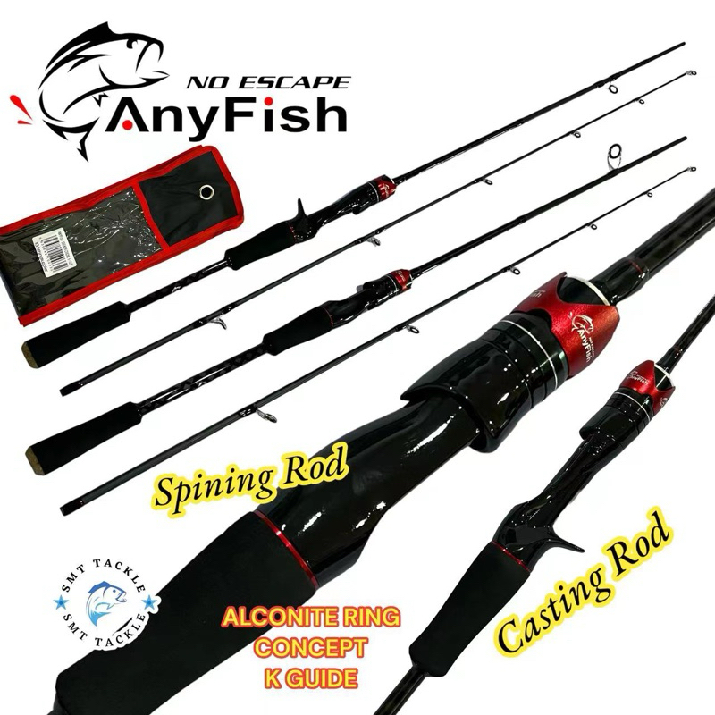 **ANYFISH SEEKER SPINNING / BAITCASTING (BC) FISHING ROD | Shopee Malaysia