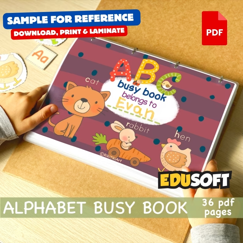 [ Soft Copy/ PDF ] Printable Alphabet ABC Busy Book | Printable ABC ...