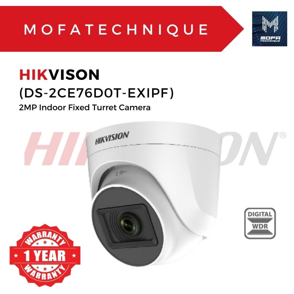 HIKVISION 2MP Indoor Fixed Turret Camera (DS-2CE76D0T-EXIPF) | Shopee ...