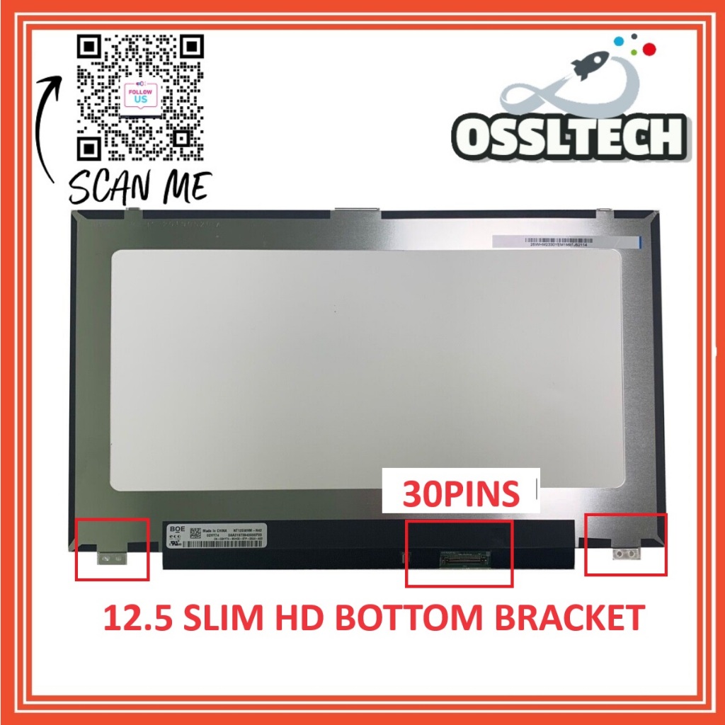 12.5" LED LCD Screen Panel 1366x768 HD Display NT125WHM-N42 for DE.LL ...