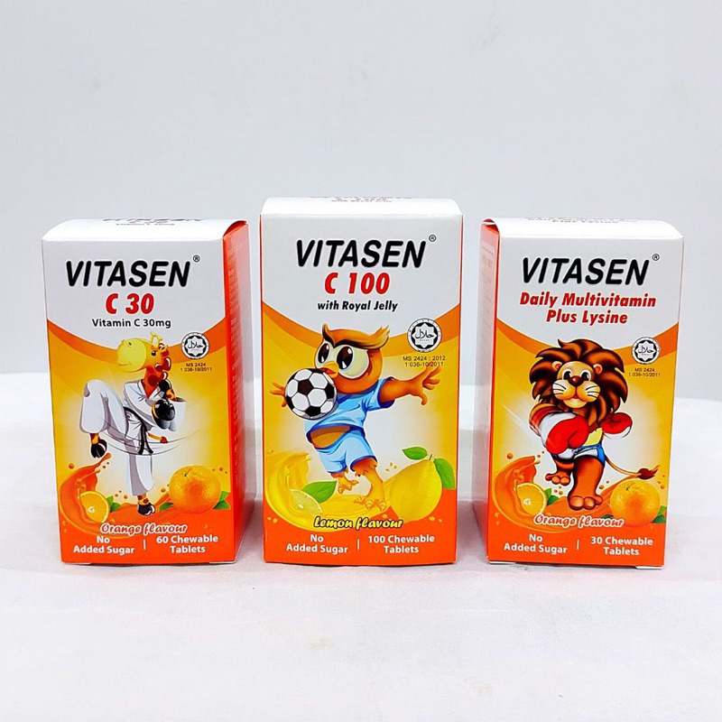 Vitasen Daily Multivitamin Plus Lysine (Orange) 30's / Vitasen C100 ...