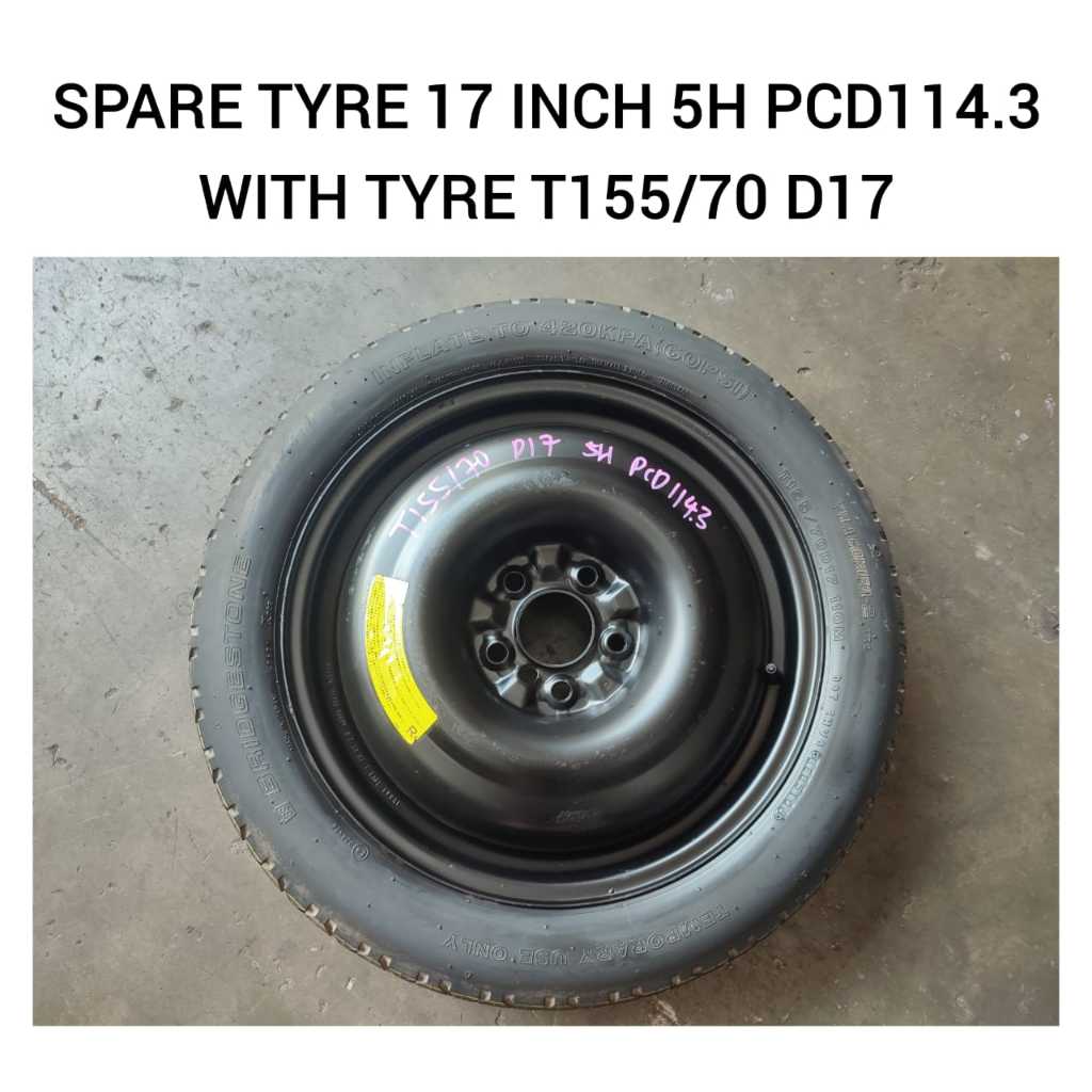 Spare Tyre 17 Inch 5H PCD114.3 ( T155/70 D17 ) Toyota Vellfire Estima ...