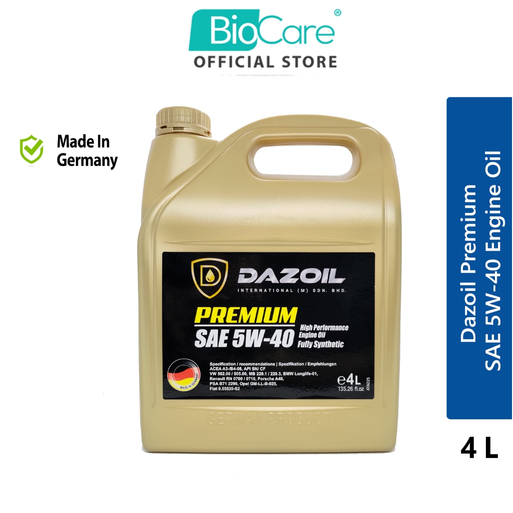 Dazoil Premium SAE 5W-40 Engine Oil (4L) | Shopee Malaysia
