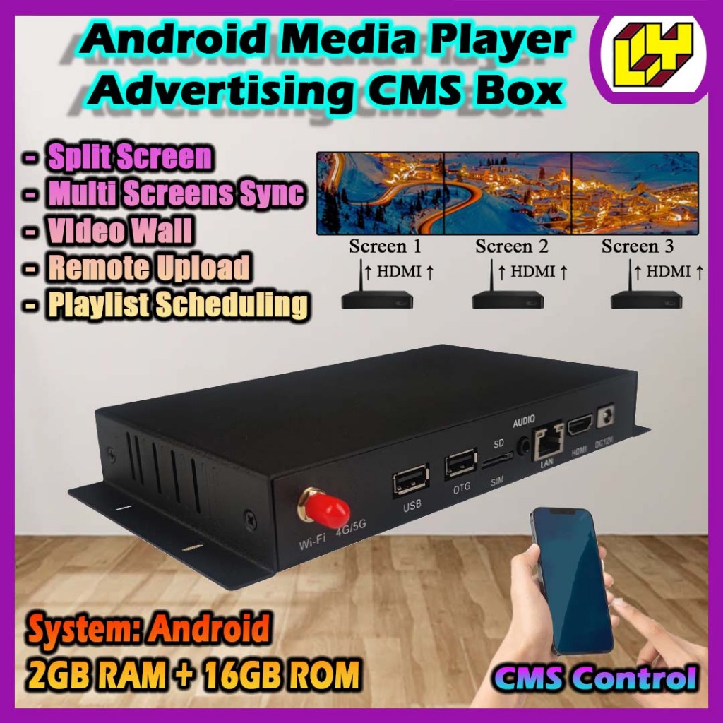Android Media Player Advertising CMS Box Cloud Remote Upload ...