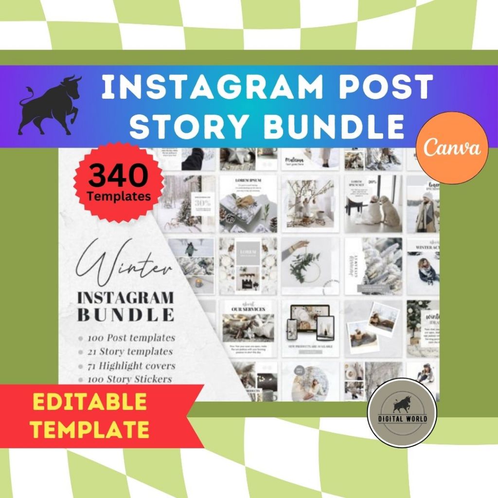 Winter Instagram Template | Instagram Story Post Template | Canva ...