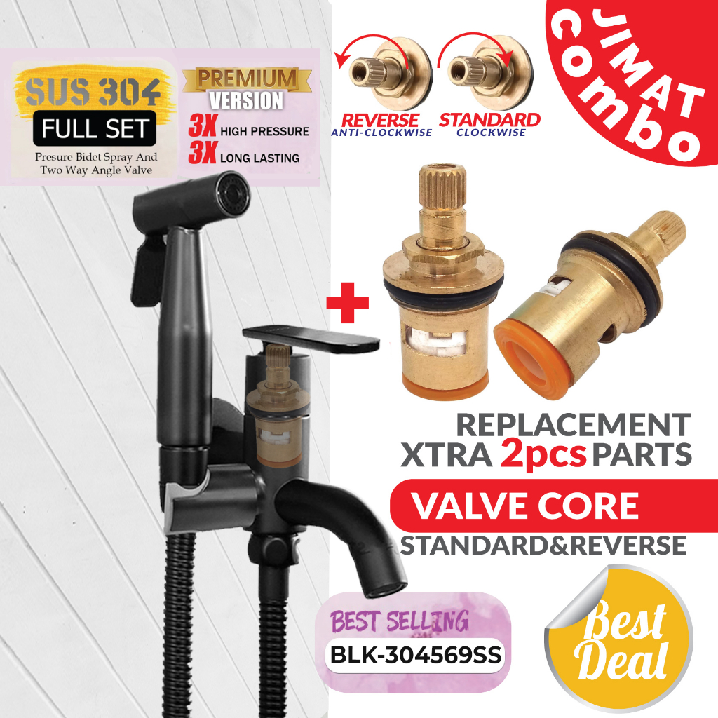 304 Stainless Steel Hand Bidet Spray Set Bathroom Faucet Two Way Water ...