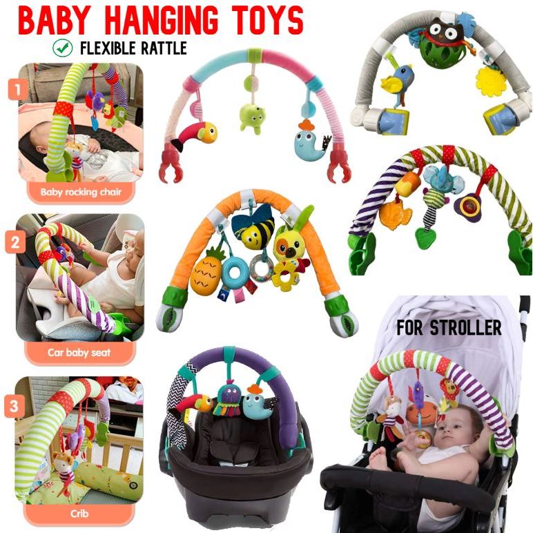 #Readystock Baby Stroller Hanging Toys Infant Bed Crib Hanging Toys ...