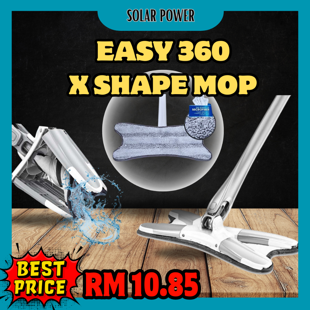 X Mop Shape Hand Free Lazy Microfiber Fabric Mop Pad /Cleaning Tools ...