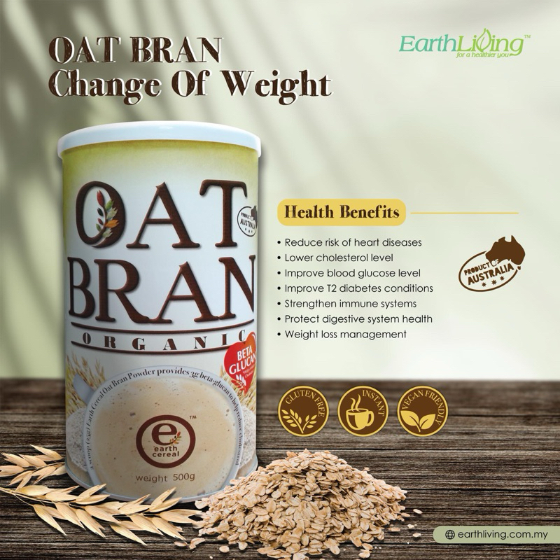 Earth Living Organic Oat Bran 500g 有机燕麦麸 expdate May2025 | Shopee Malaysia