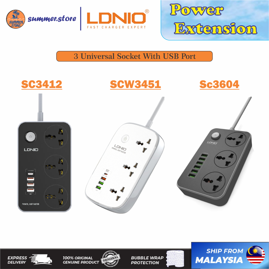 Ldnio Extension Plug Power Strip 3 Universal Socket Ldnio Sc3604/SC2311 ...