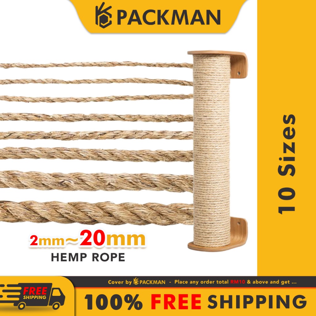 PACKMAN Hemp Rope Twine Cord Jute String Tali Guni Tali Rami Kucing DIY ... PACKMAN Hemp Rope Twine Cord Jute String Tali Guni Tali Rami Kucing DIY ...