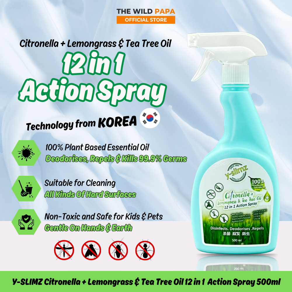 Y-SLIMZ Citronella + Lemongrass & Tea Tree Oil 12 in 1 Action Spray ...