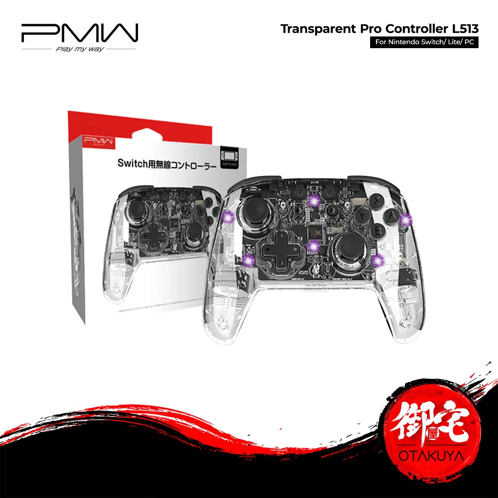 IINE Nintendo Switch Wireless Home Wake Transparent Pro Controller With ...