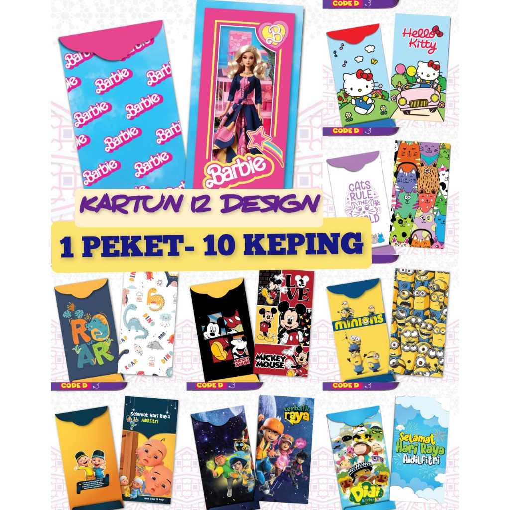 SAMPUL DUIT RAYA KARTUN(10PCS /PACK READY STOCK) READY STOCK | Shopee ...